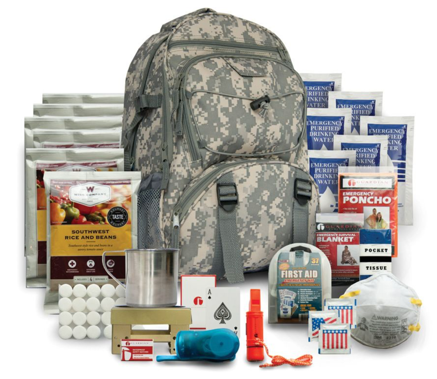 Five-Day Emergency Survival Kit – Complete 64-Piece Pack – Knife A ...